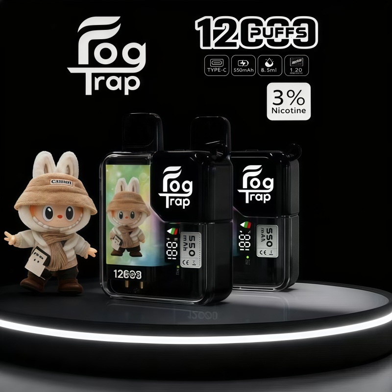 Fog Trap 12000口抛棄式電子煙｜LABUBU 聯名款｜8.5ml・LCD 顯示・大煙量一次性裝置 - 台灣蒸汽空間